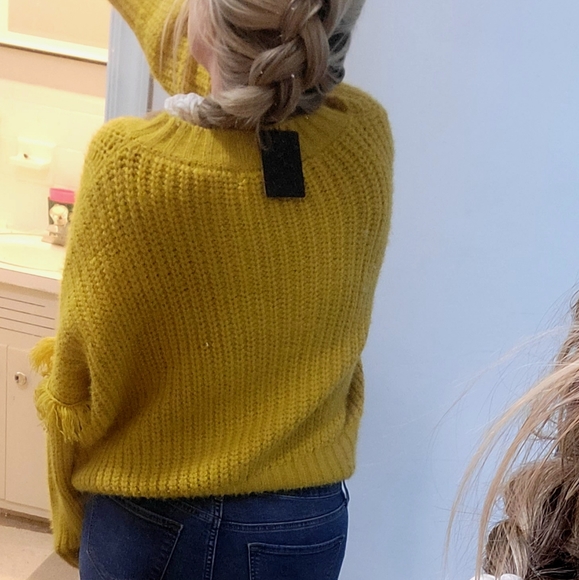 Fate | Sweaters | Fate Fontaine Fringe Cable Knit Sweater In Mustard ...